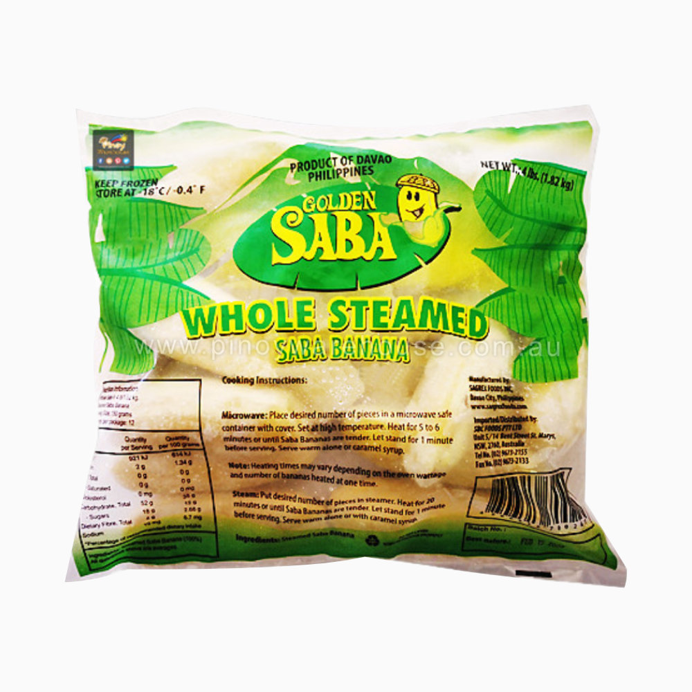 Golden Saba Whole Steamed Saba Banana 1.82kg - Pinoy Warehouse