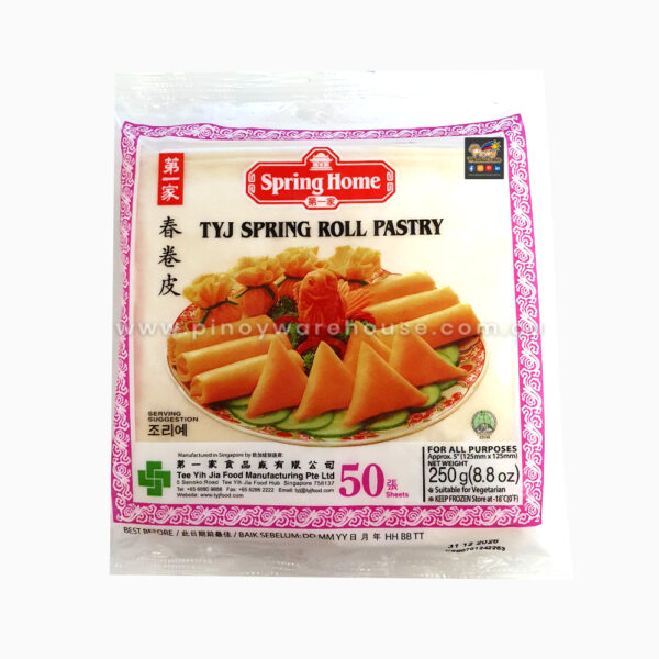 Spring Home TYJ Spring Roll Pastry 50 Sheets 5″ (125mm x 125mm) 250g ...